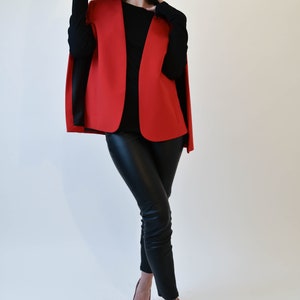 Red Cape Coat/jacket for Women/handmade Cape/cape Jacket/fashion Cape ...