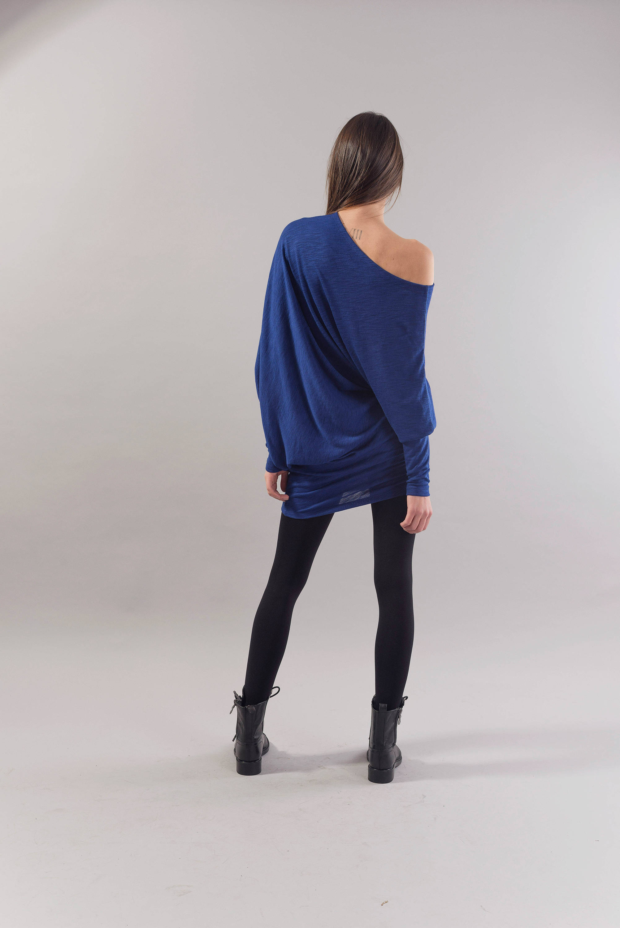 Loose Blue Blouse/knitwear/oversize Top/light Knit Sweater/extra Long ...
