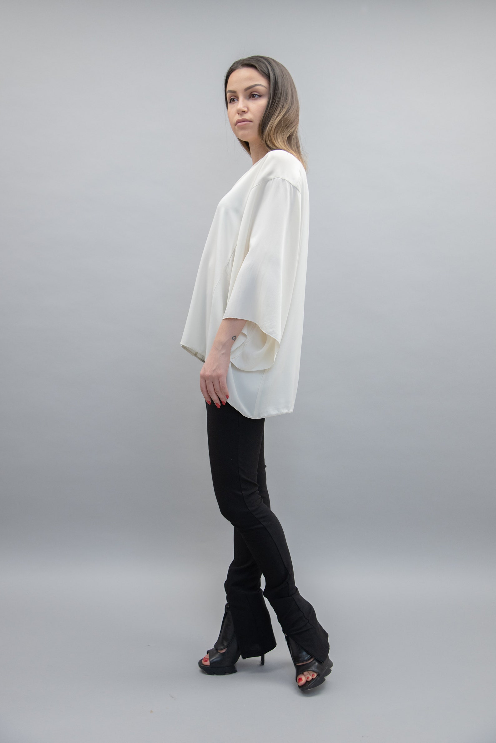 Handmade White Shirt/square Top/deep V Shirt/casual White - Etsy