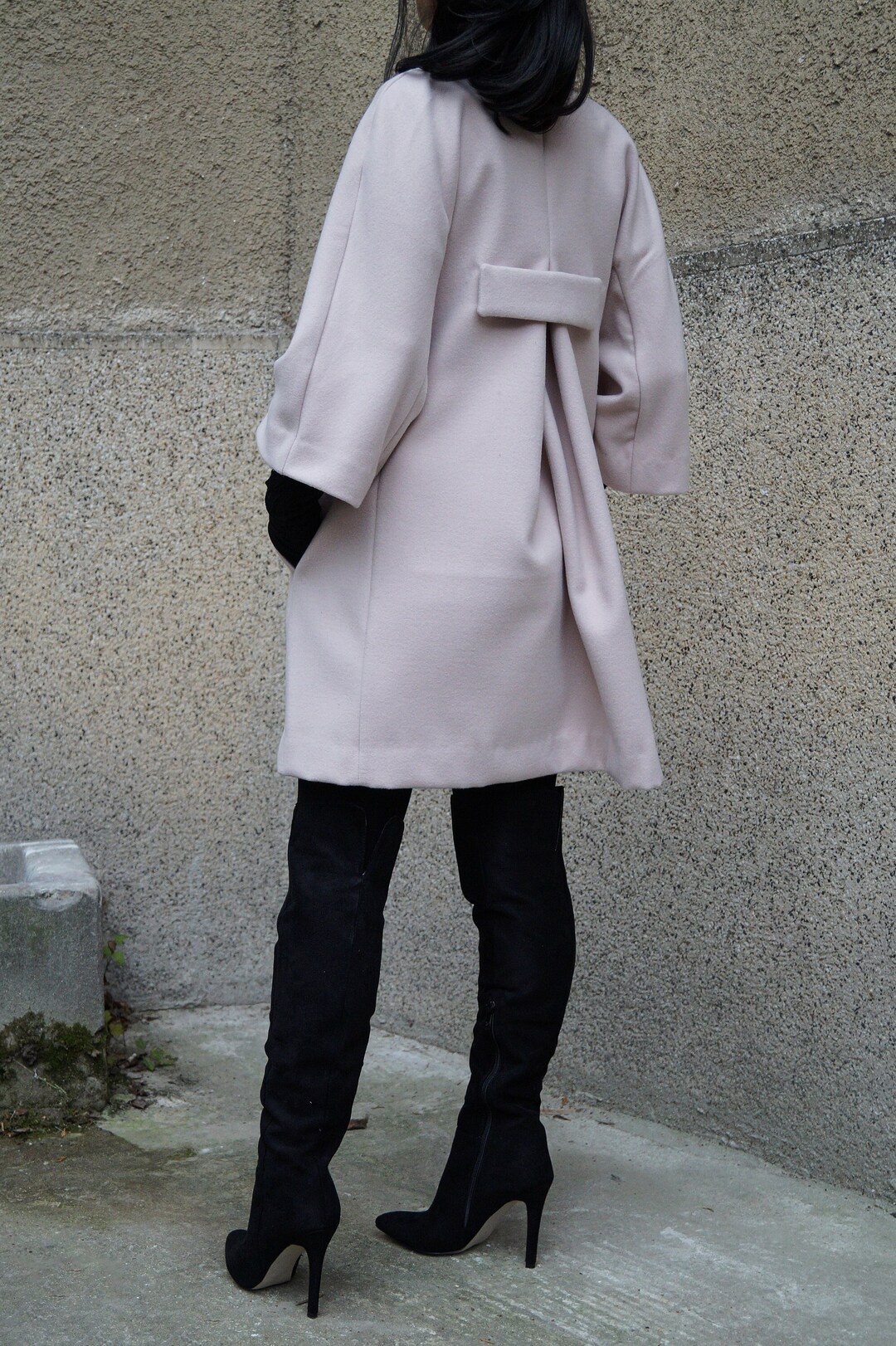 Handmade Wool Coat/winter Coat/cashmere Wool Coat/long Sleeve Trench ...