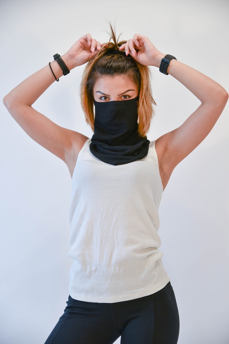 Black Long Face Mask/activity Accessory/washable Mask/reusable Washable ...