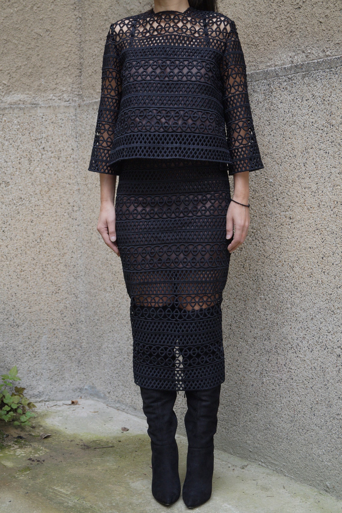 Black Lace Top, Elegant Evening Occasion - Etsy
