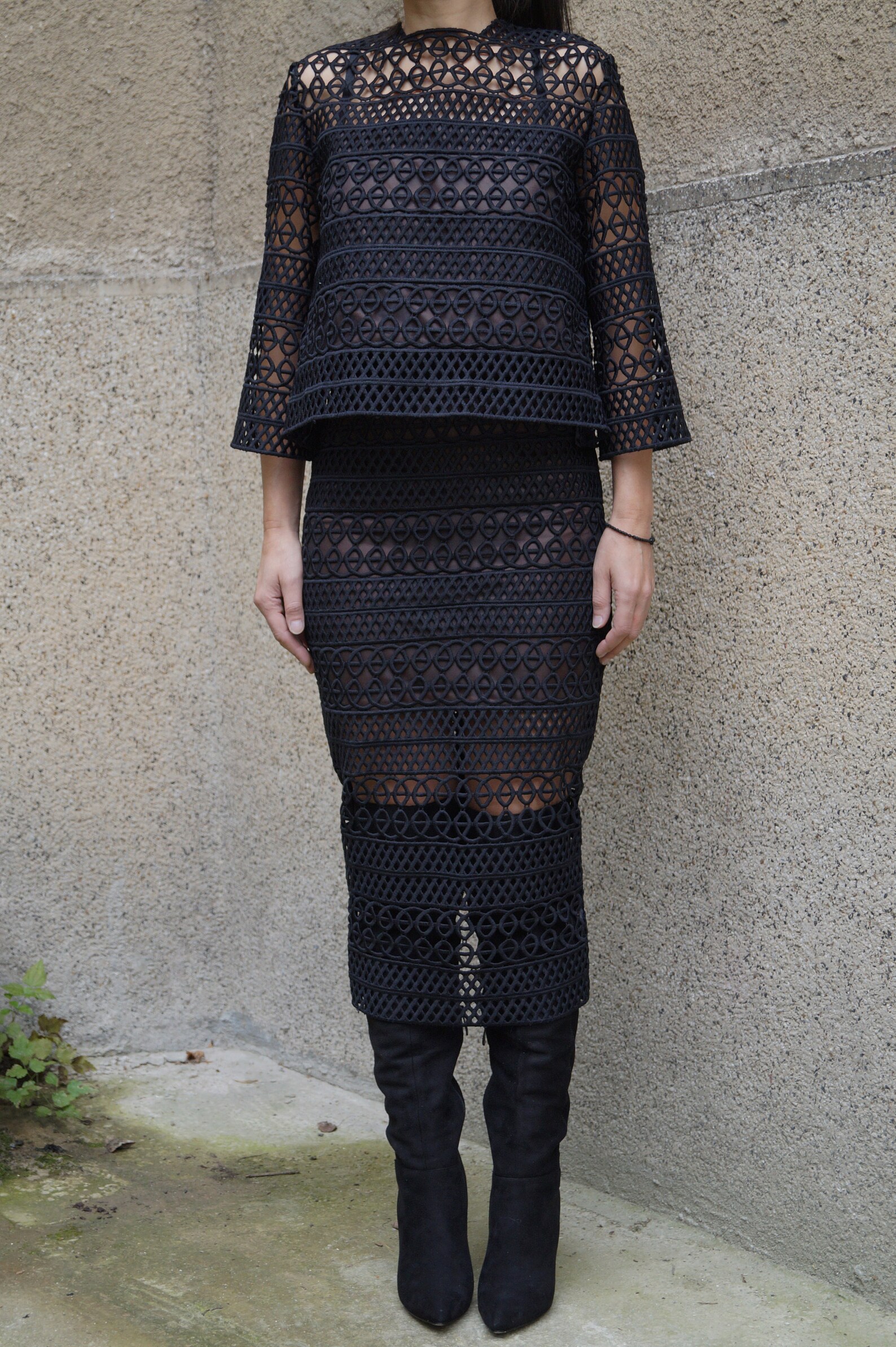 Black Lace Top/loose Structured Top/oversized Top/stylish - Etsy