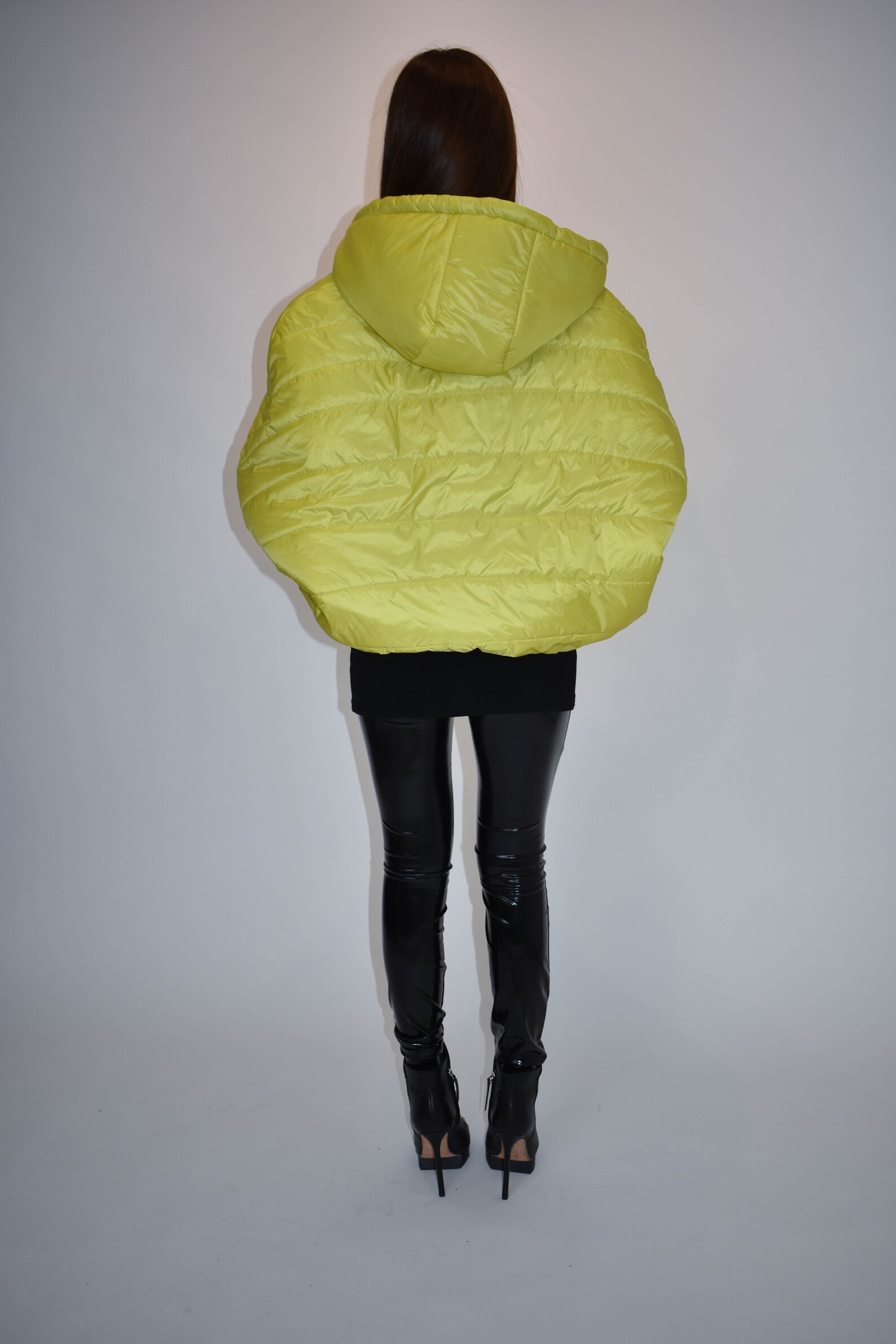 Yellow Quilted Jacket/windproof Jacket/yellow Warm Jacket/double Sided ...