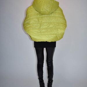Yellow Quilted Jacket/windproof Jacket/yellow Warm Jacket/double Sided ...