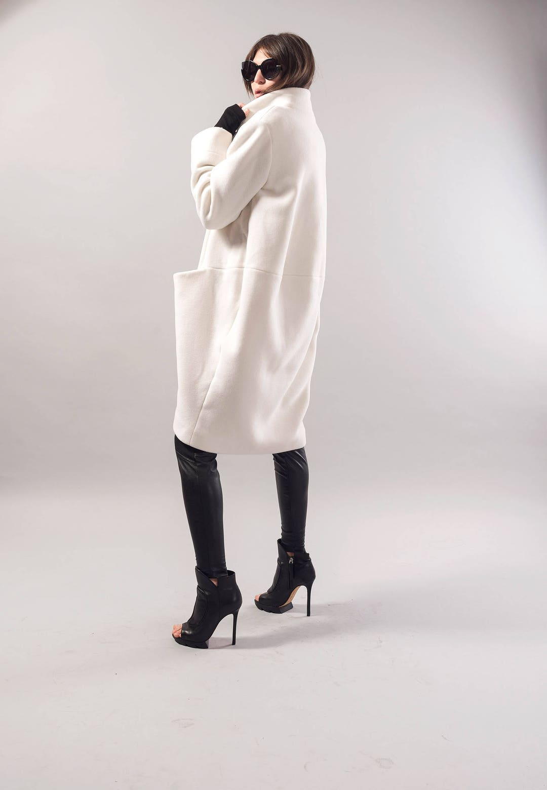 Straight Coat/off White Coat/wool Cashmere Coat/winter Coat/oversize ...