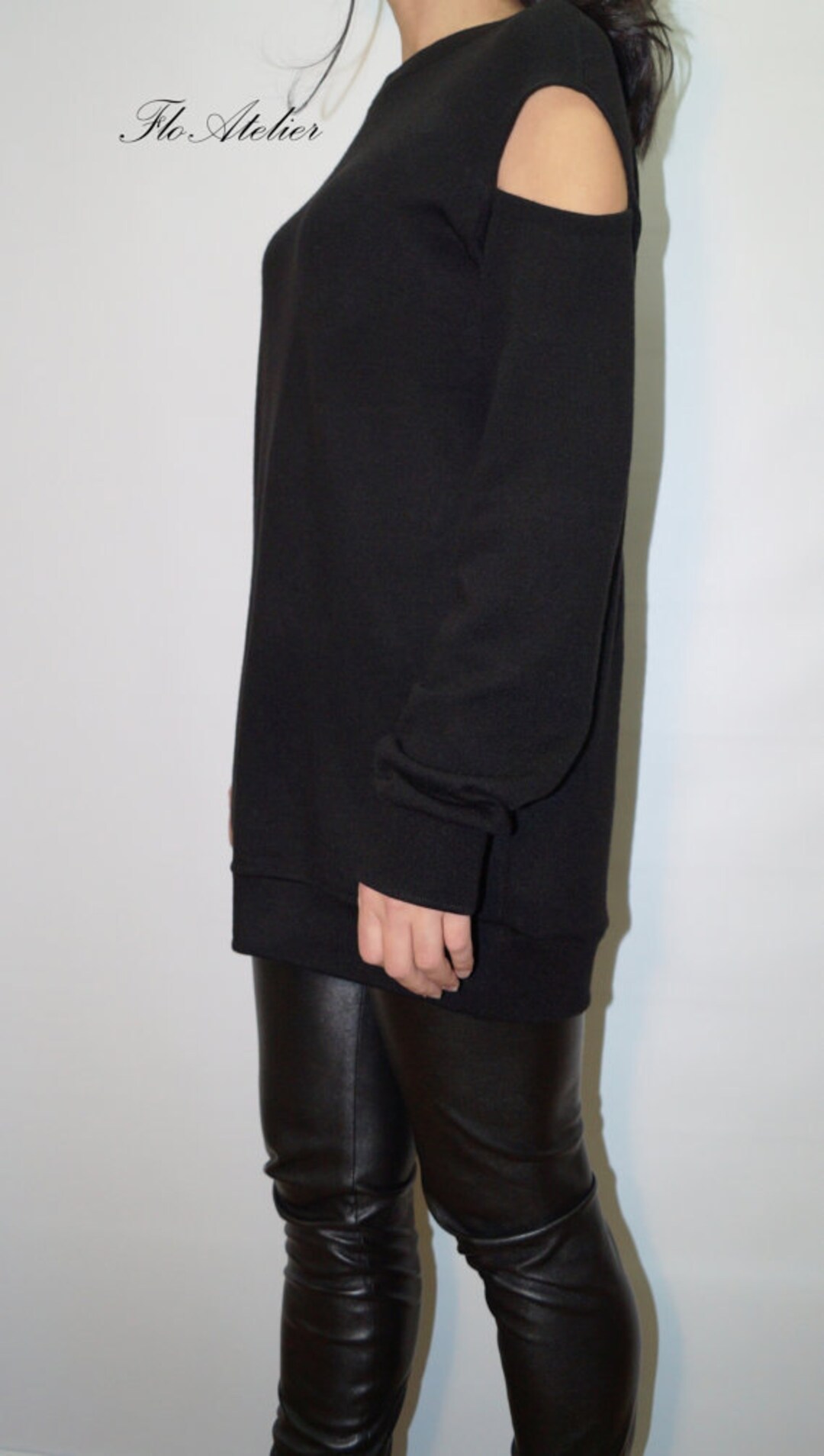 Black Open Shoulder Sweater/sweater Dress/knitwear - Etsy