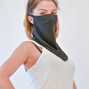 Gray Long Face Mask/activity Accessory/washable Mask/reusable Washable ...