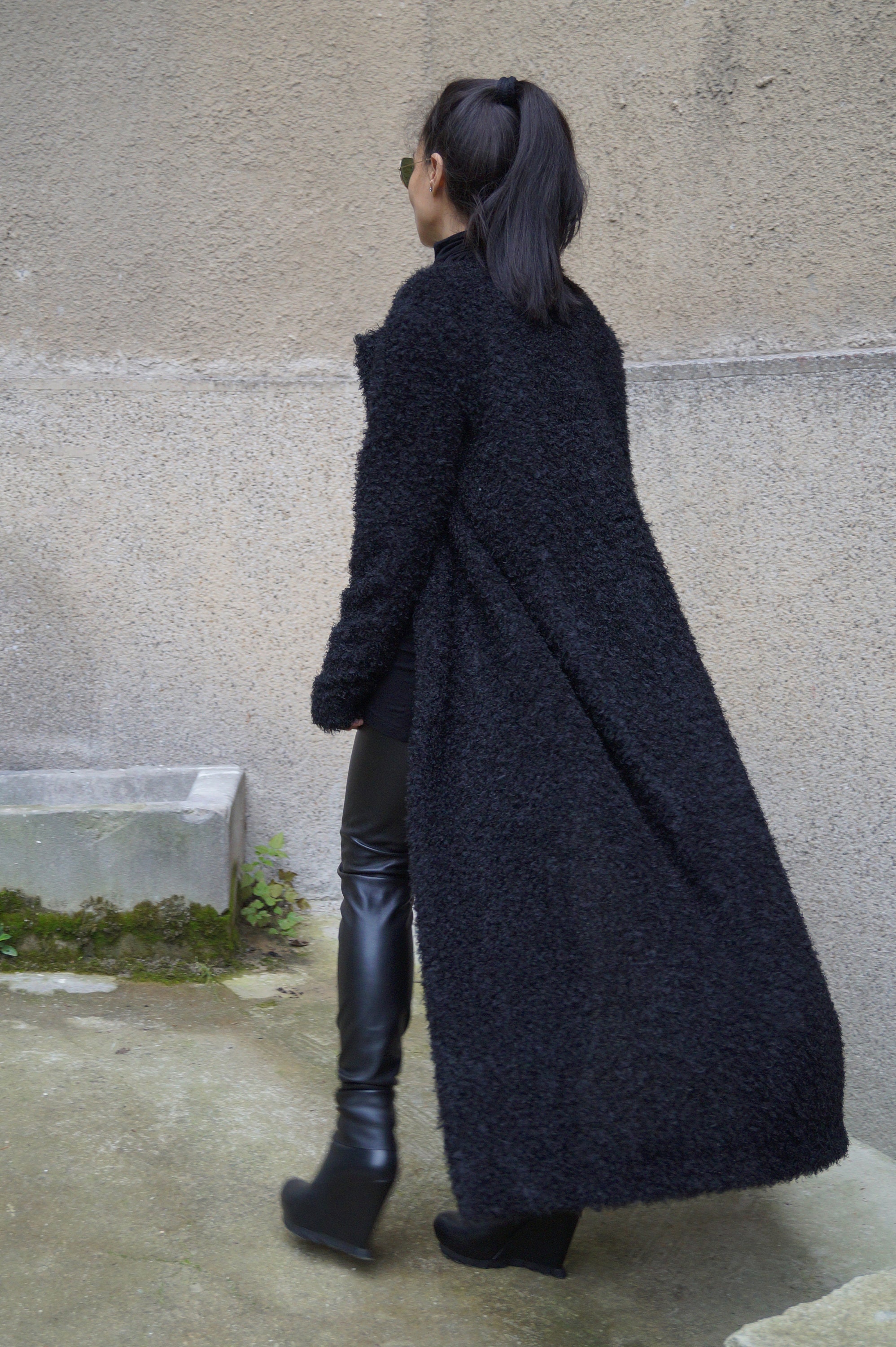 Fluffy Cardigan/dropped Cardigan/long Cardigan/longline Coat/long ...