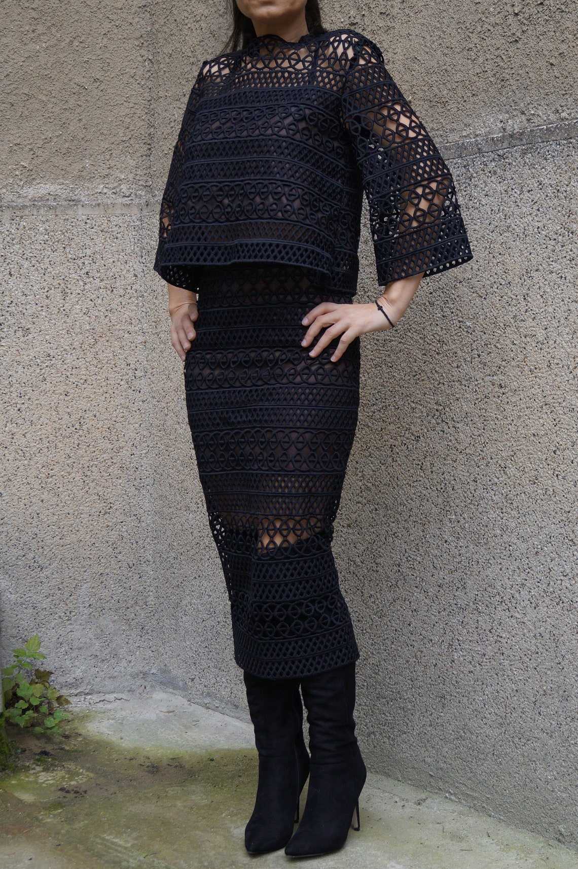 Black Lace Top, Elegant Evening Occasion - Etsy