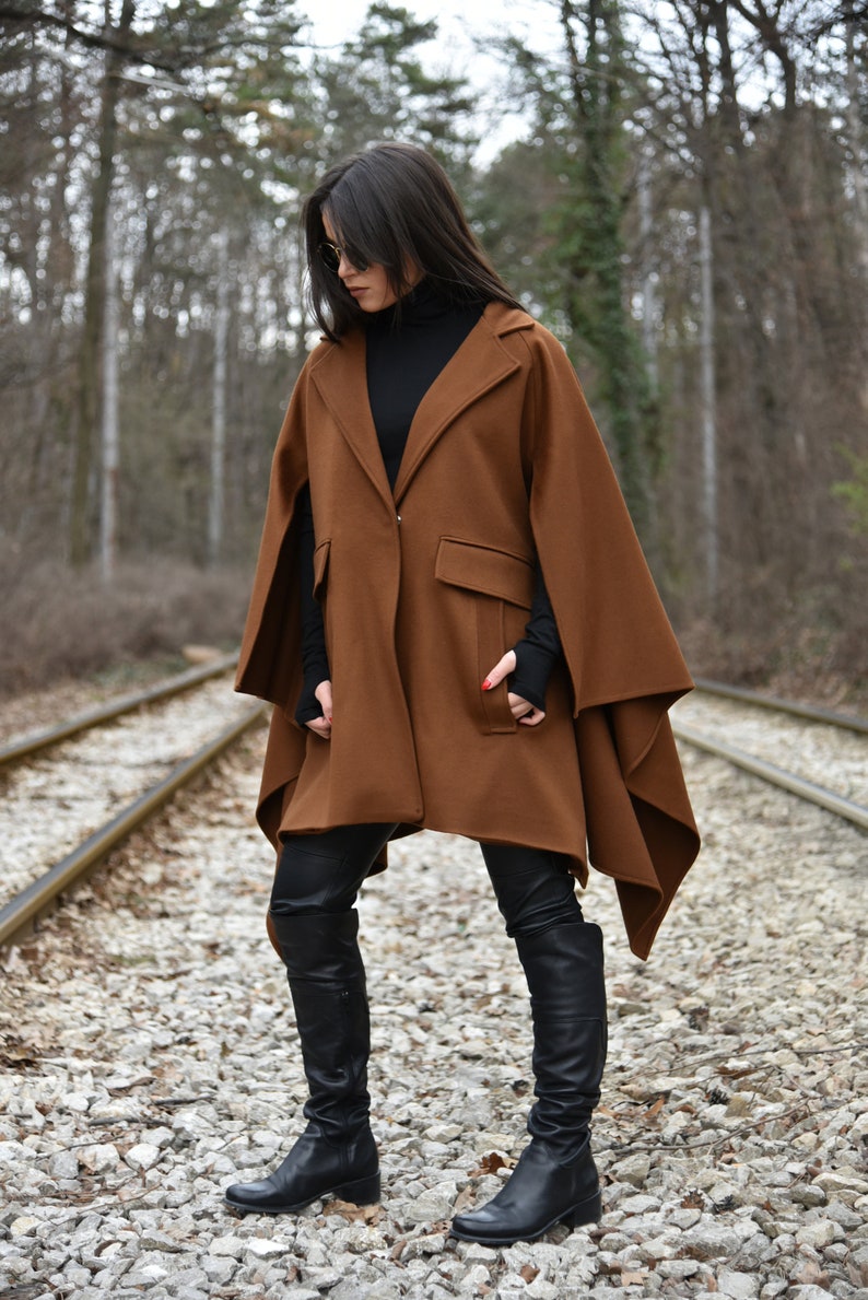 Collared Cape Coat/handmade Sleeveless Jacket/wool Cape/light - Etsy