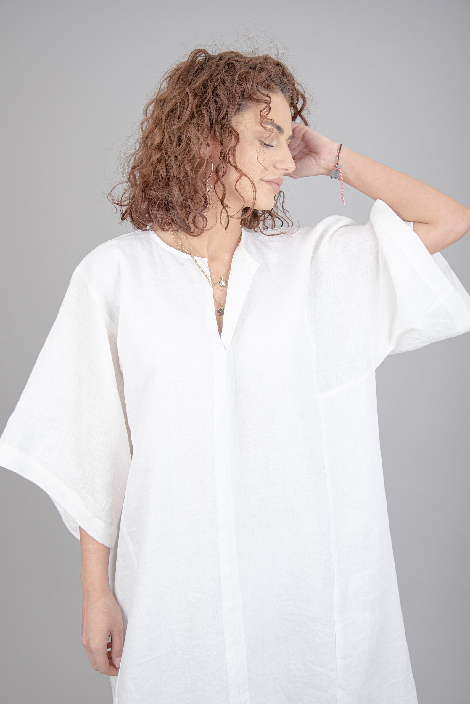 White Linen Robe/oversized Linen Dress/white Tunic/casual | Etsy