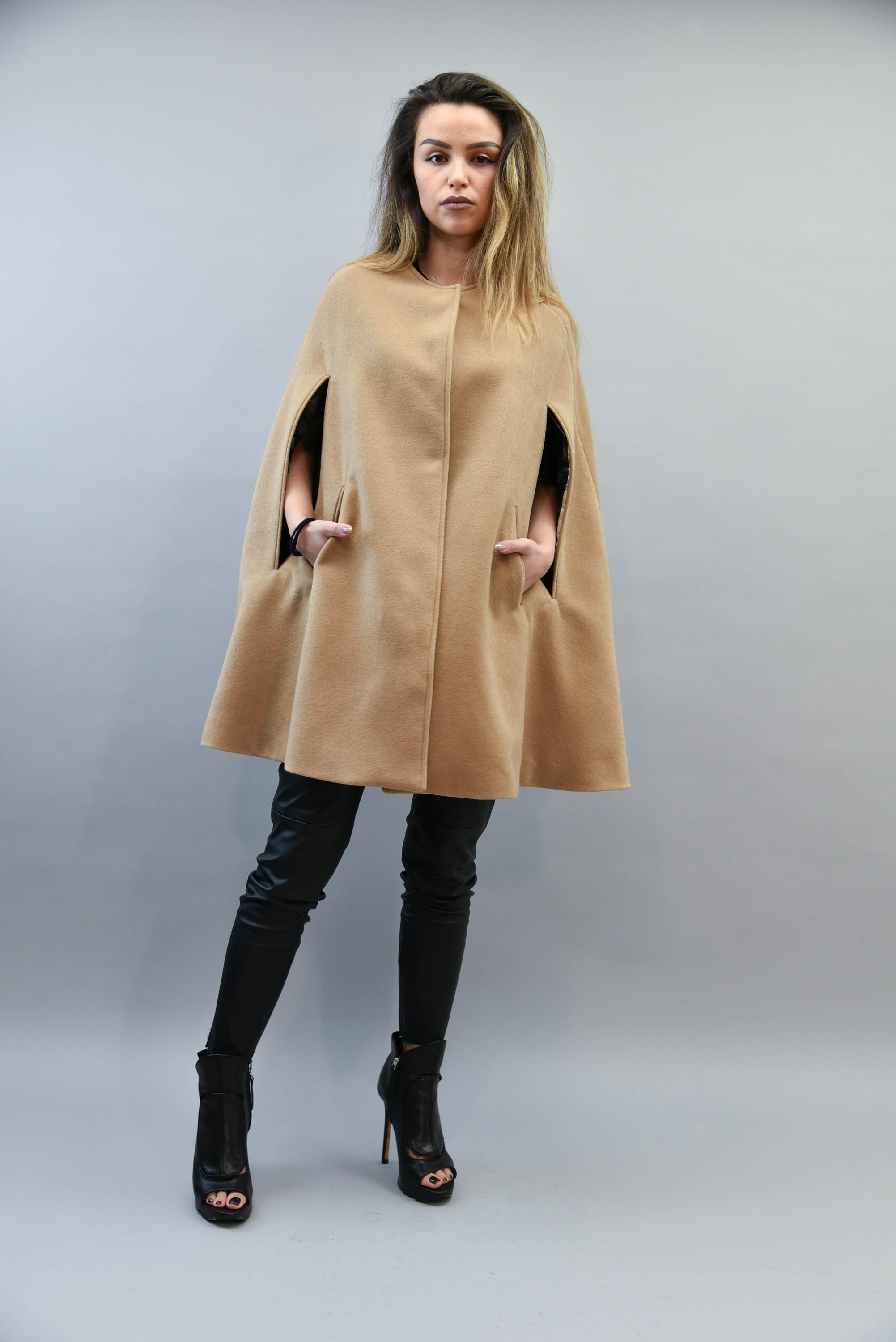 Camel Cape Coat/Jacket For Women/Camel Wool Cape/Cape | Etsy