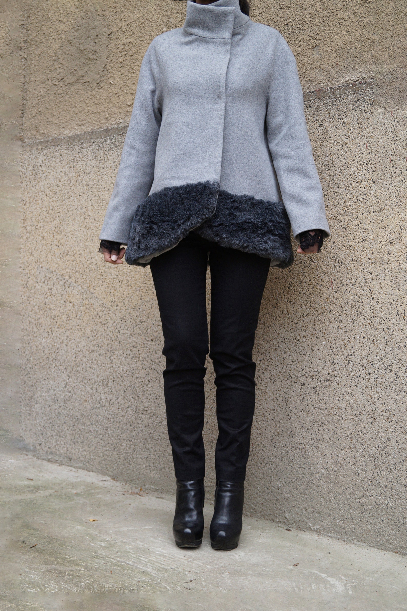 Wool Coat/lined Coat/ Winter Coat/cashmere Wool Coat/long - Etsy
