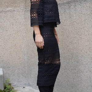 Black Lace Top/loose Structured Top/oversized Top/stylish Top/black ...