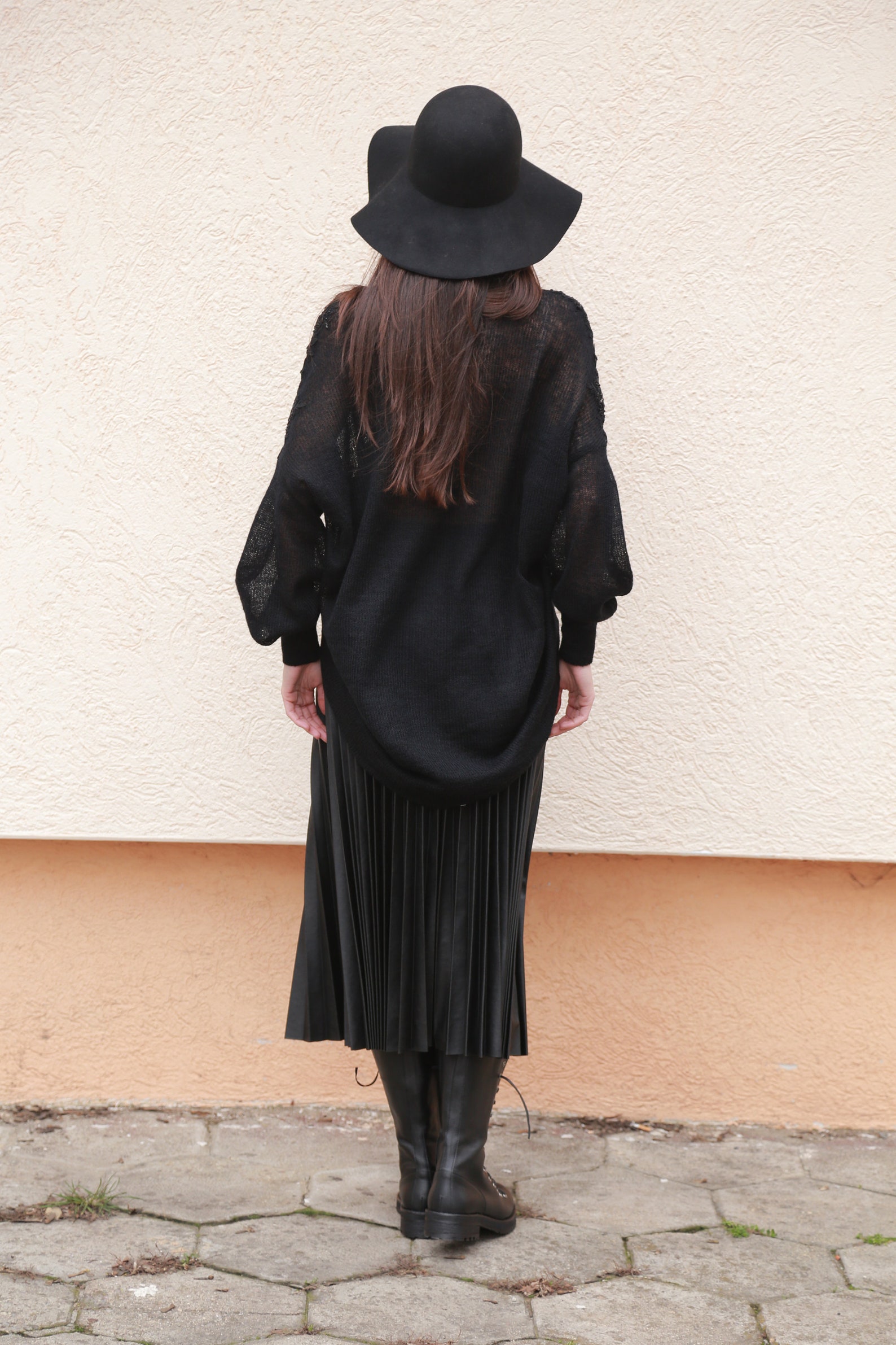 Black Oversized Sweater/lace Embellished Sweater/handmade | Etsy