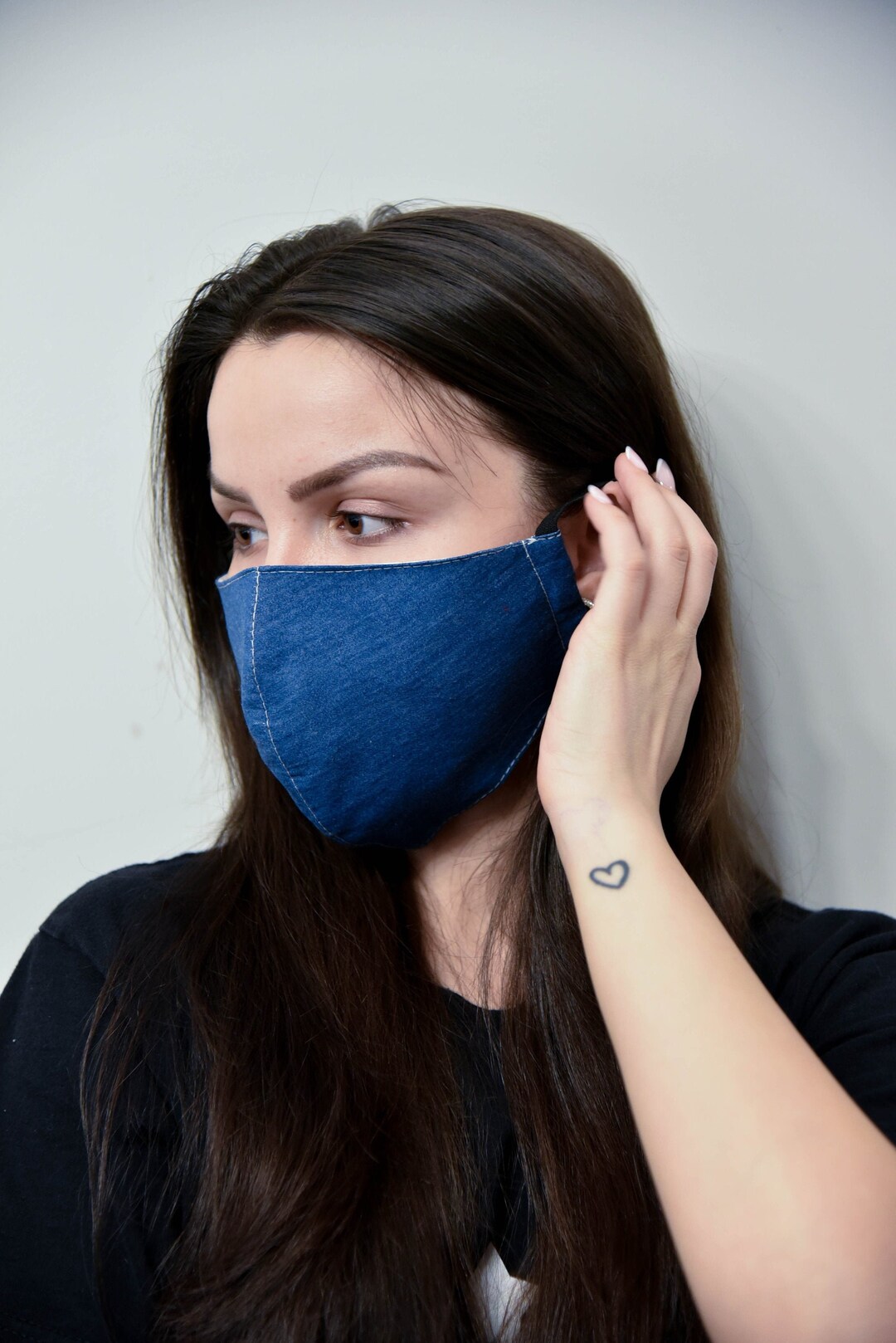 Denim Face Mask With Filter/activity Face Mask/washable - Etsy