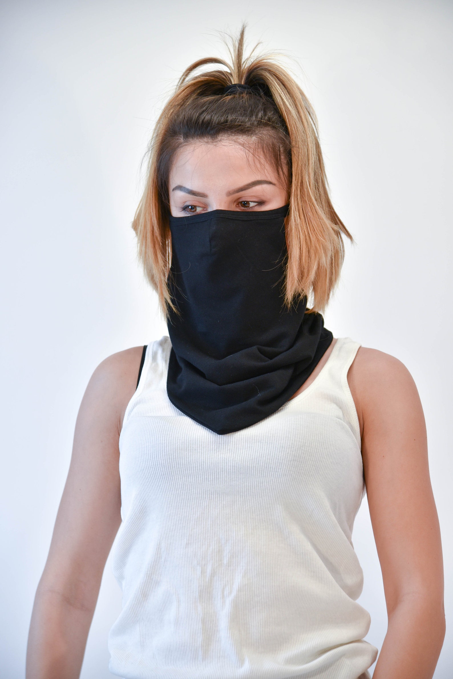 Black Long Face Mask/activity Accessory/washable Mask/reusable Washable ...