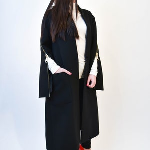 Patch Pocket Coat/long Wool Coat/all Season Collar Coat/straight Cut ...