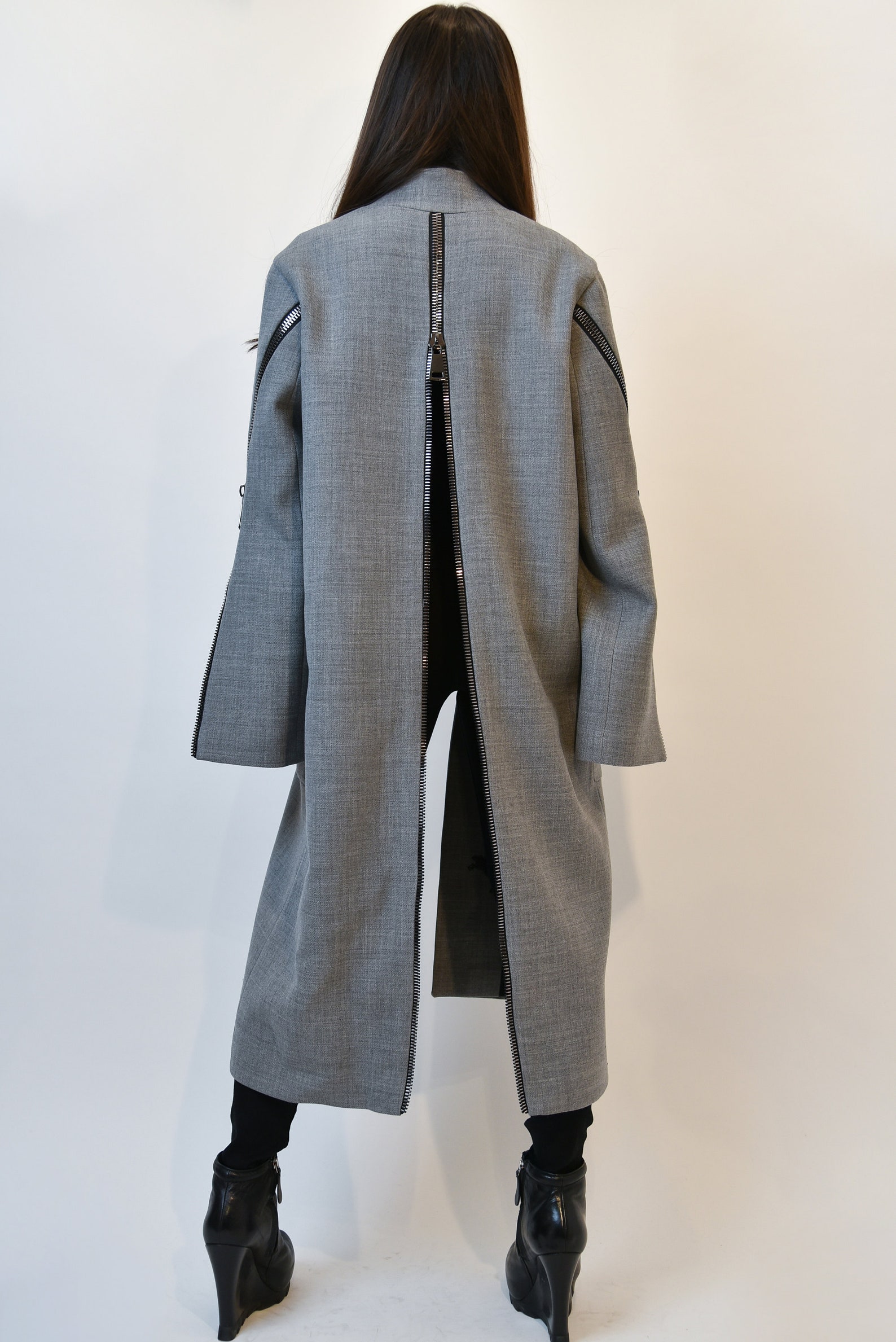 Patch Pocket Coat/long Wool Coat/all Season Collar - Etsy