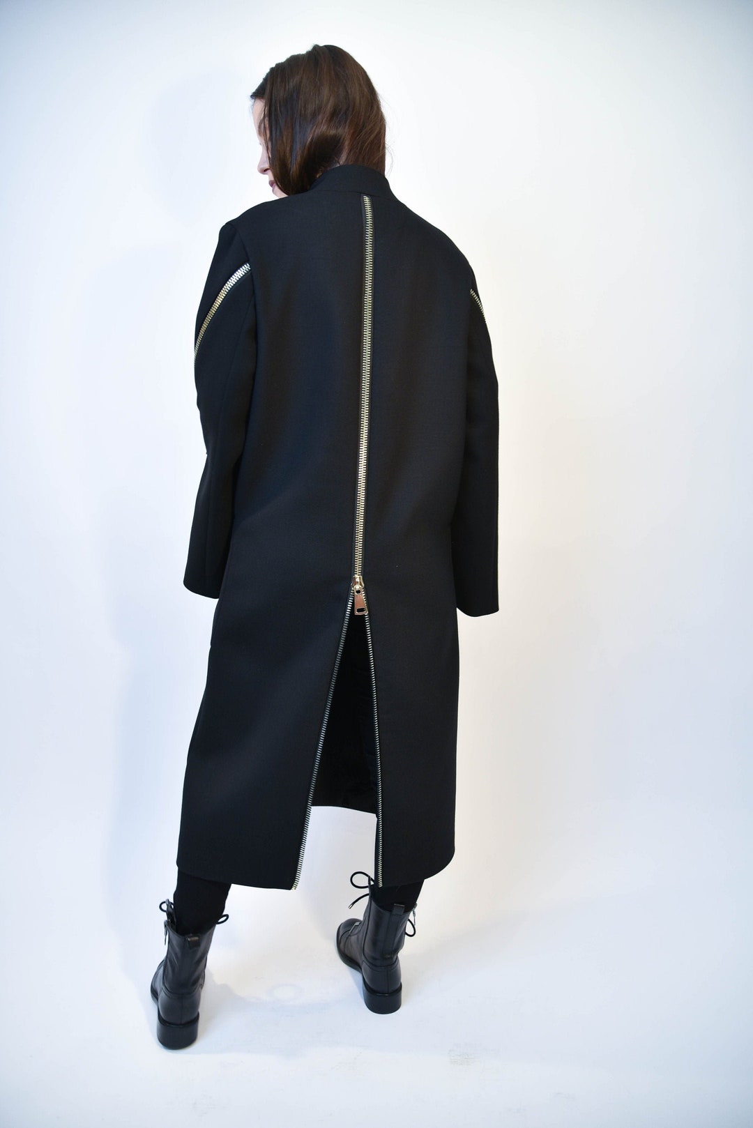 Patch Pocket Coat/long Wool Coat/all Season Collar Coat/straight Cut ...