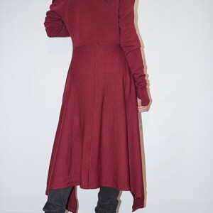 Red Asymmetrical Wool Blend Sweater Dress, Oversized Knit Top - Etsy