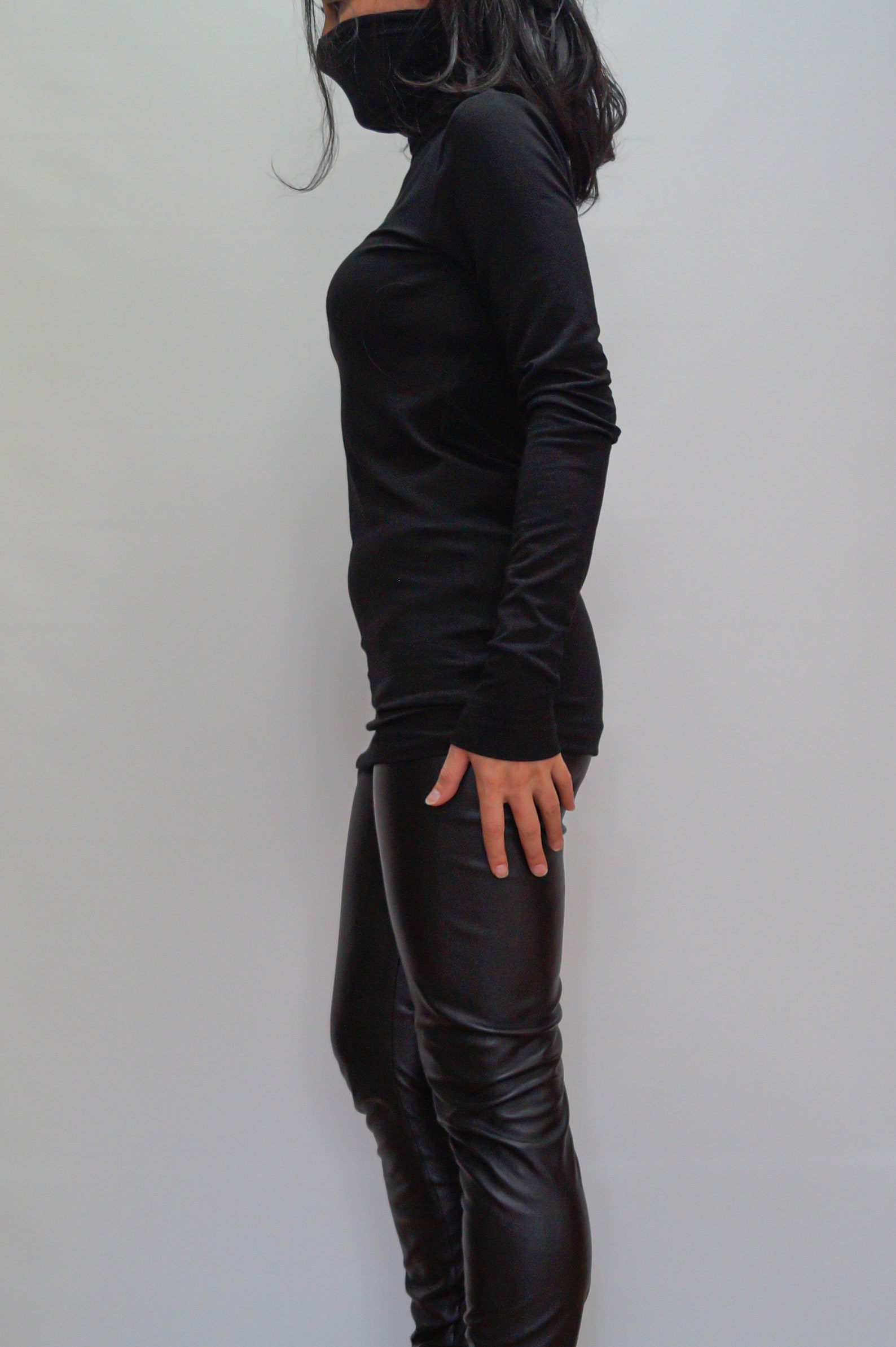 Black Long Sleeve Tunic Top/women's Casual Blouse/long - Etsy