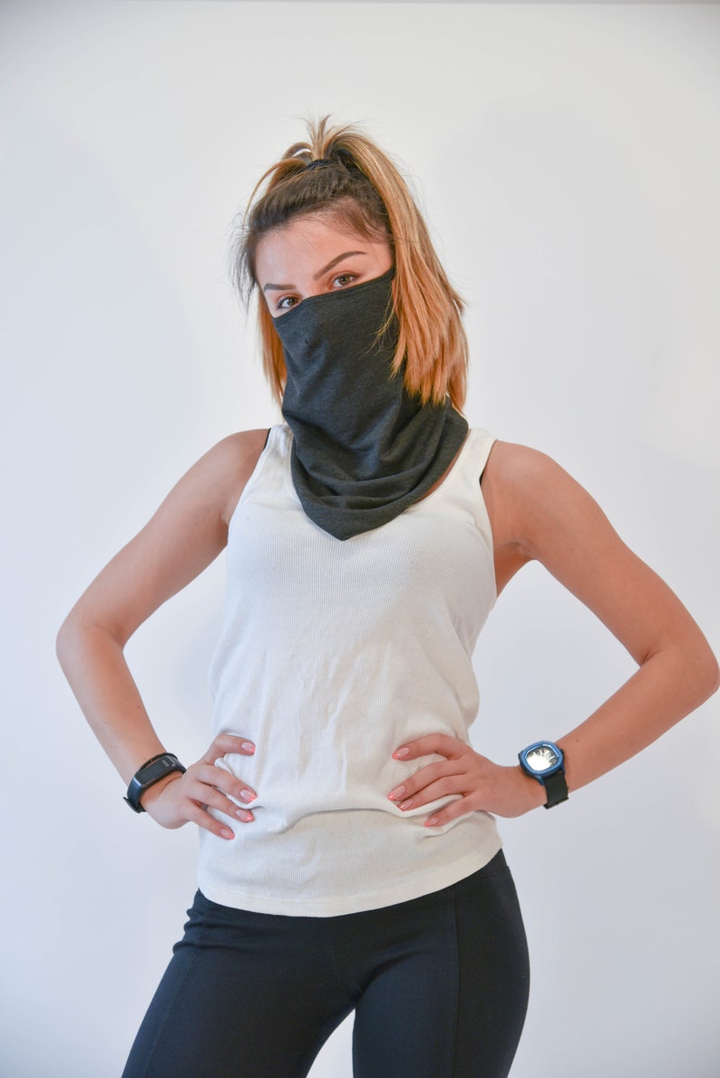 Gray Long Face Mask/activity Accessory/washable Mask/reusable - Etsy