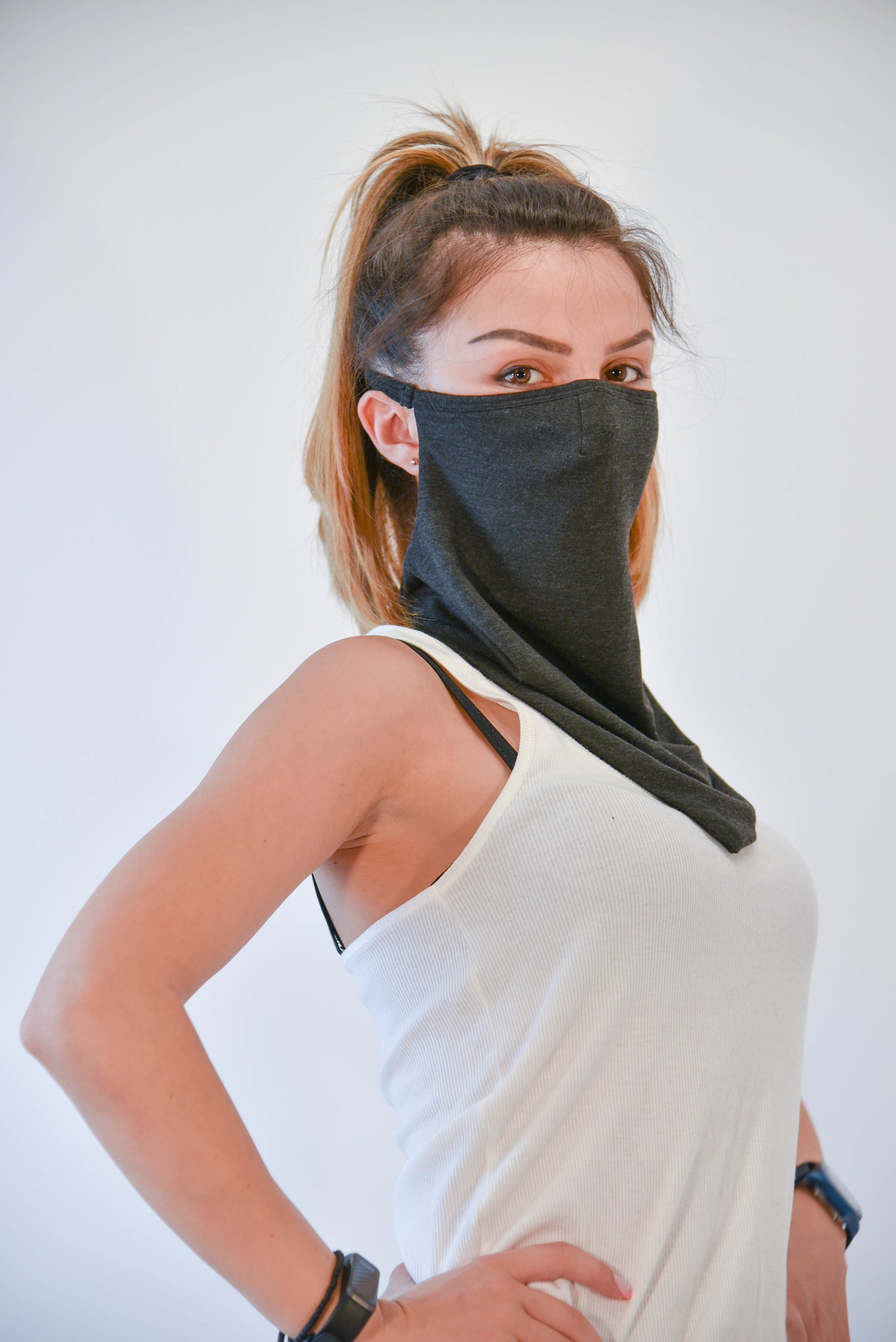 Gray Long Face Mask/activity Accessory/washable Mask/reusable - Etsy