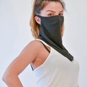 Gray Long Face Mask/activity Accessory/washable Mask/reusable Washable ...