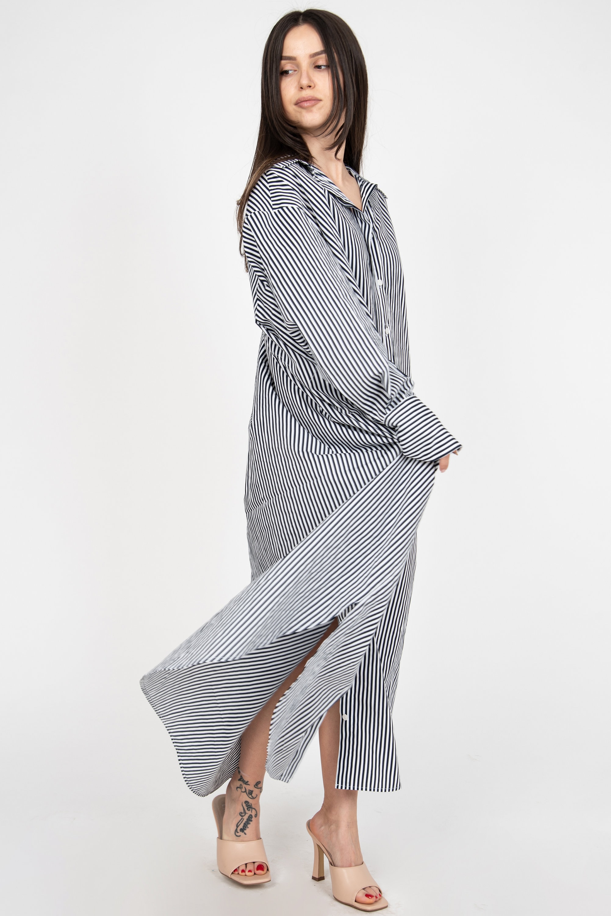 Oversized Stripe Shirt/casual Stripe Top/cotton Shirt/asymmetrical ...
