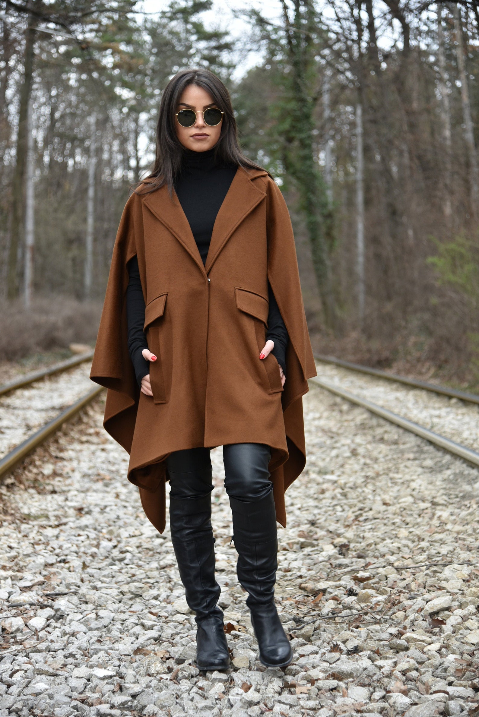 Collared Cape Coat/handmade Sleeveless Jacket/wool Cape/light - Etsy