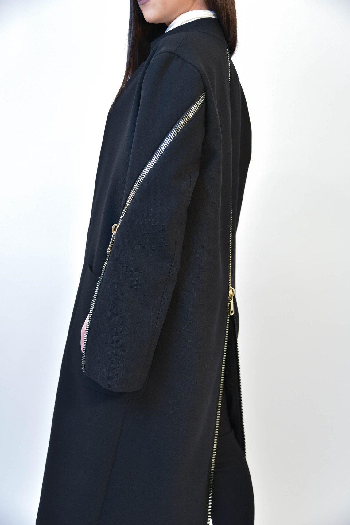 Patch Pocket Coat/Long Wool Coat/All Season Collar | Etsy