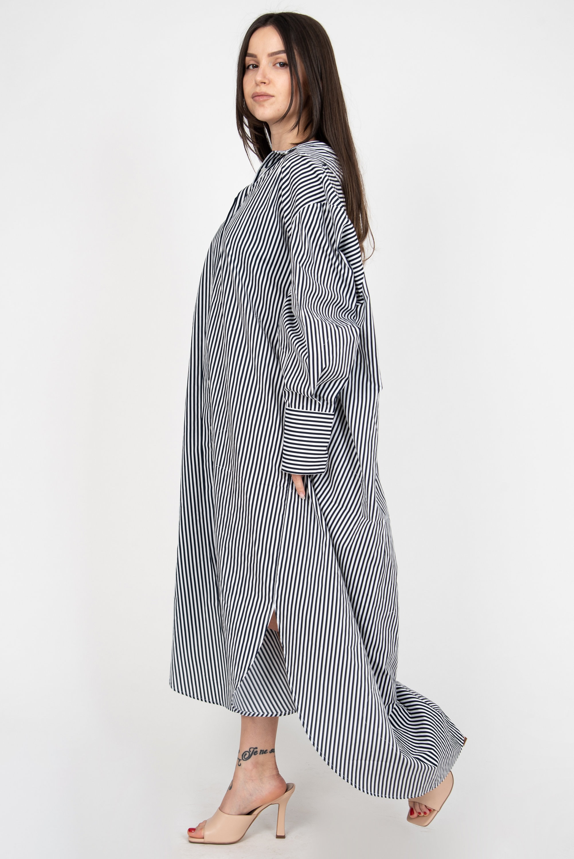Oversized Stripe Shirt/casual Stripe Top/cotton Shirt/asymmetrical ...