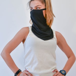 Black Long Face Mask/activity Accessory/washable Mask/reusable Washable ...