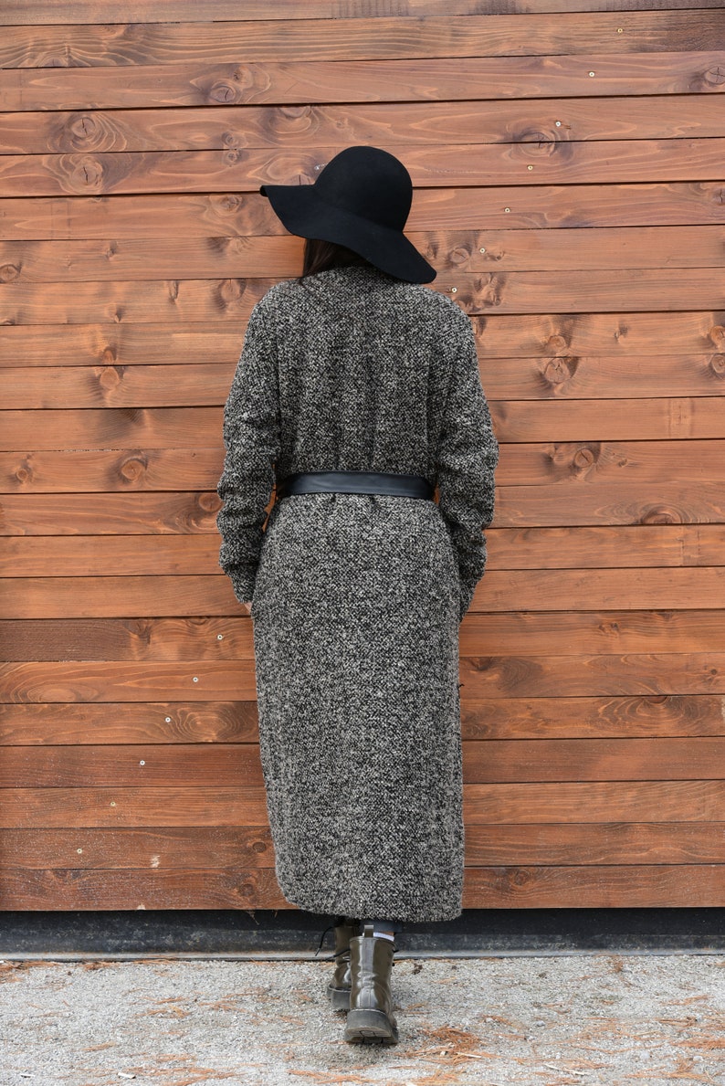 Wool Cardigan/draped Cardigan/long Cardigan/lined Long-line Cardigan ...