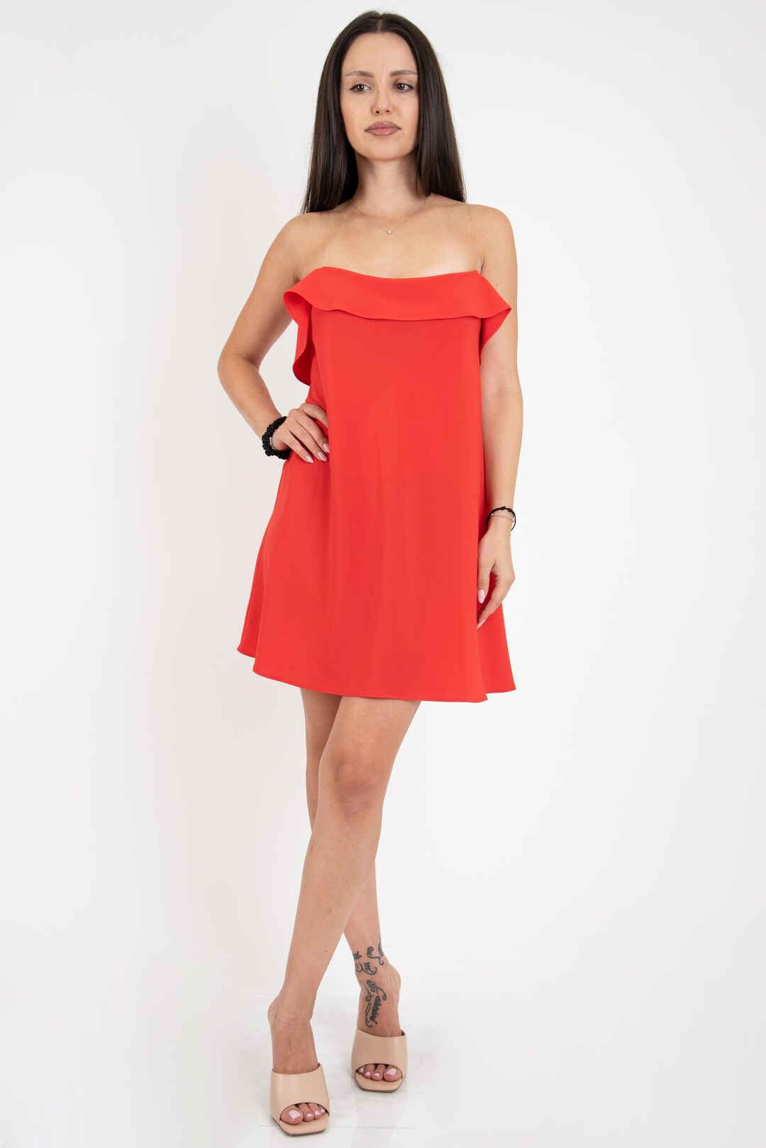 Dress With Invisible Cord Straps/elegant Flowing Dress/handmade Dress ...