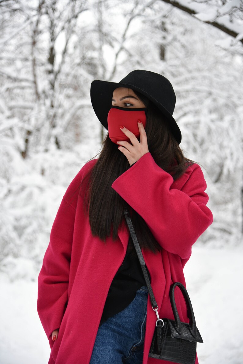 Face Mask With Filter/red Mask/activity Mask/face Washable - Etsy