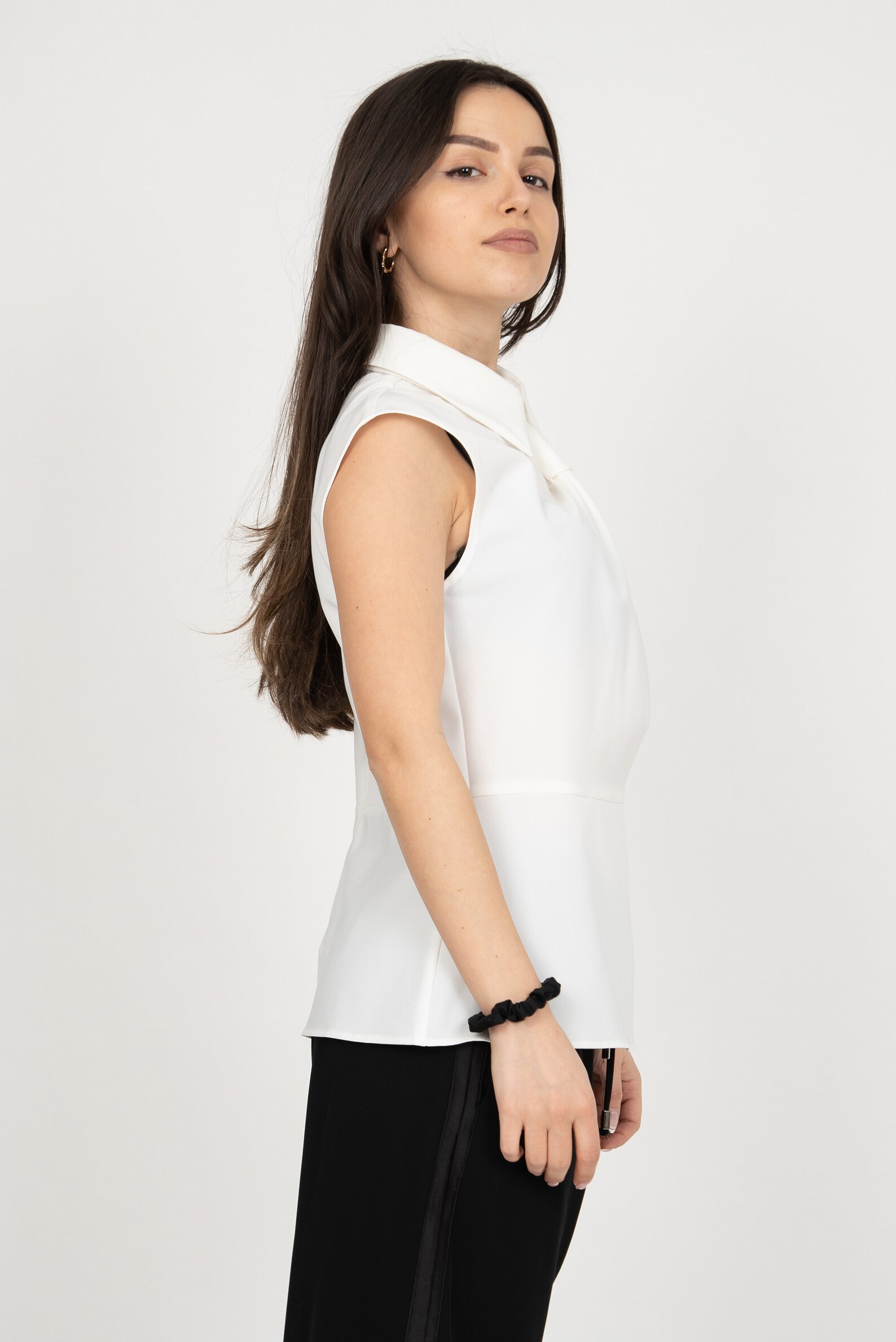 Smart White Shirt/collared White Top/sleeveless Shirt/handmade - Etsy