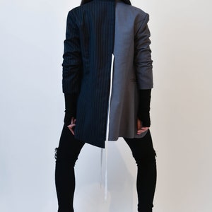 Oversized Coat/trendy Coat/extravagant Two-coloured Jacket/asymmetrical ...