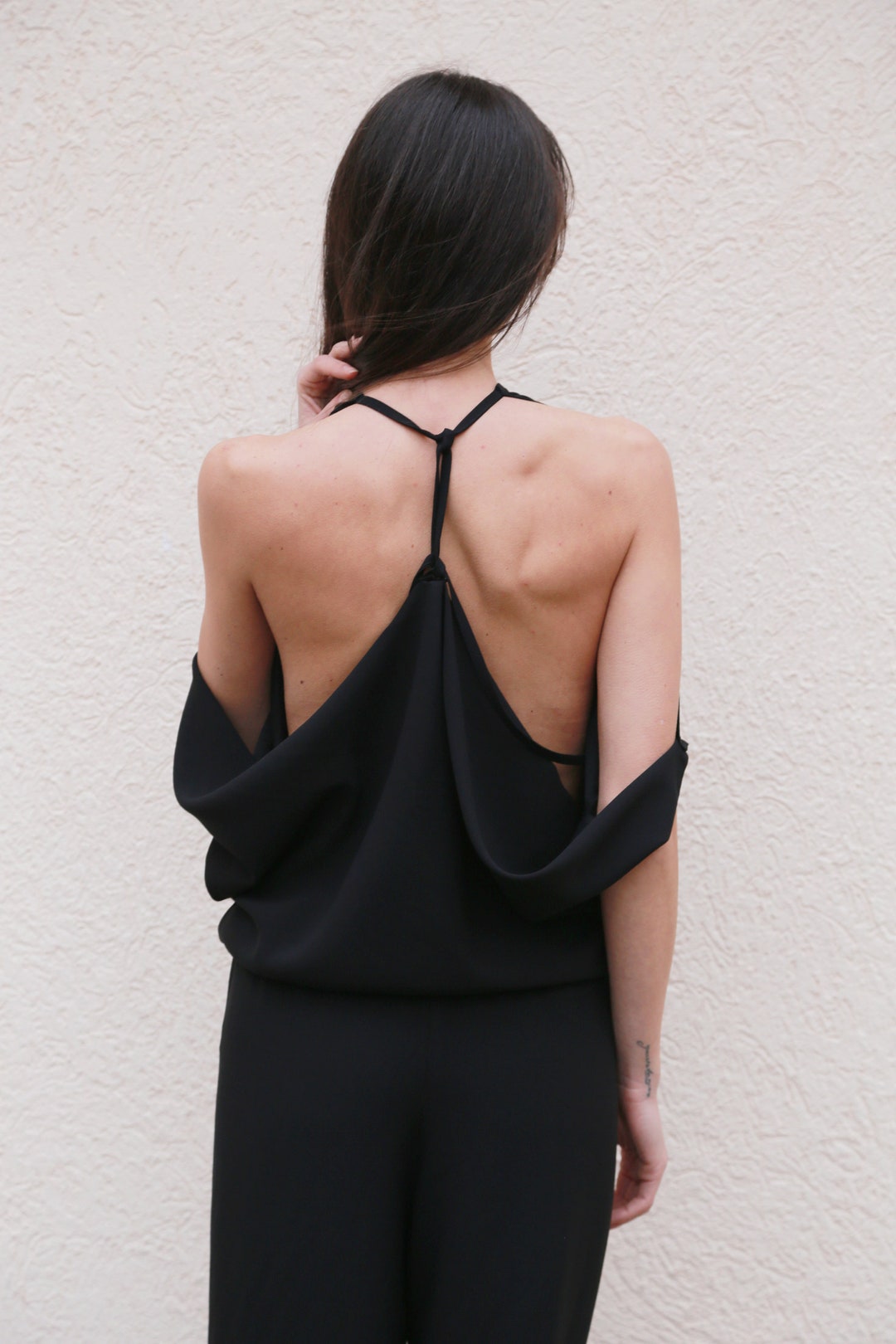 Black Women's Jumpsuit/bodysuit/romper/handmade Overall/fashionable ...