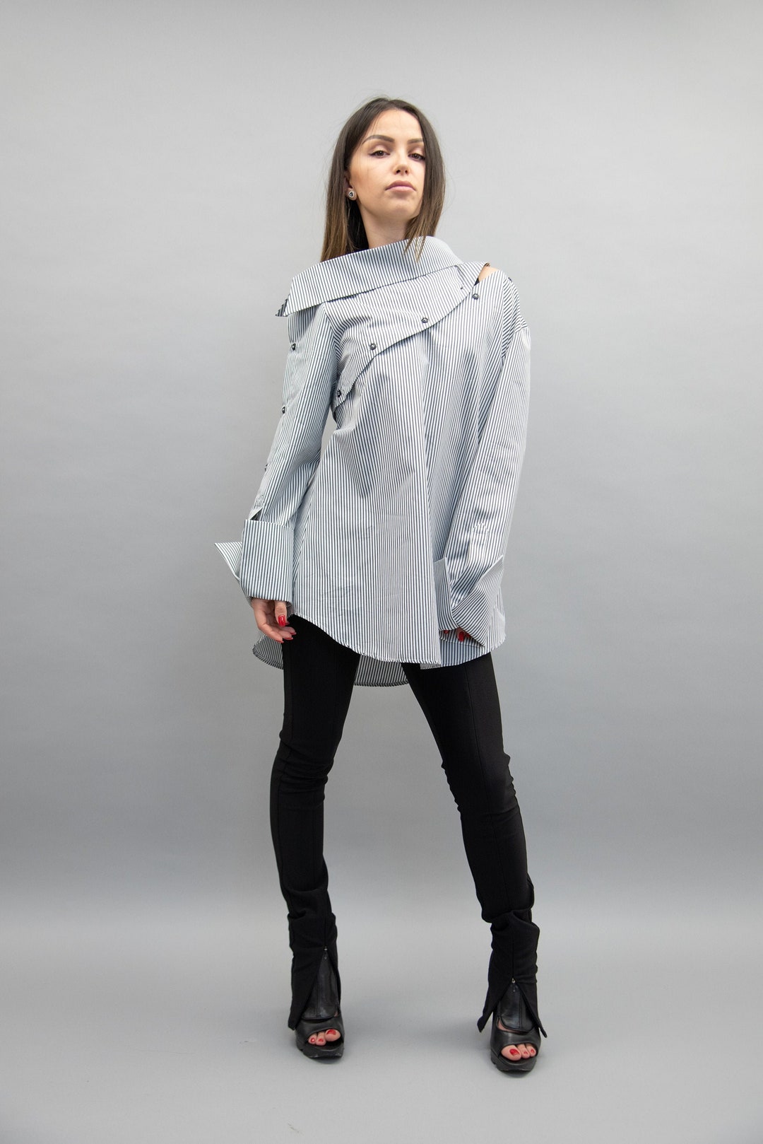 Oversized Convertible Shirt/handmade Detachable Shirt/long Sleeved ...