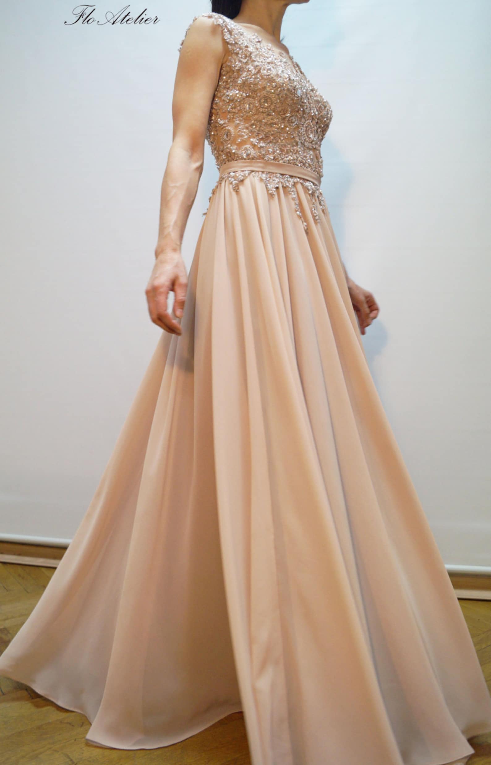 Evening Lace Dress/chiffon Dress/ Prom Long Dress/handcrafted - Etsy