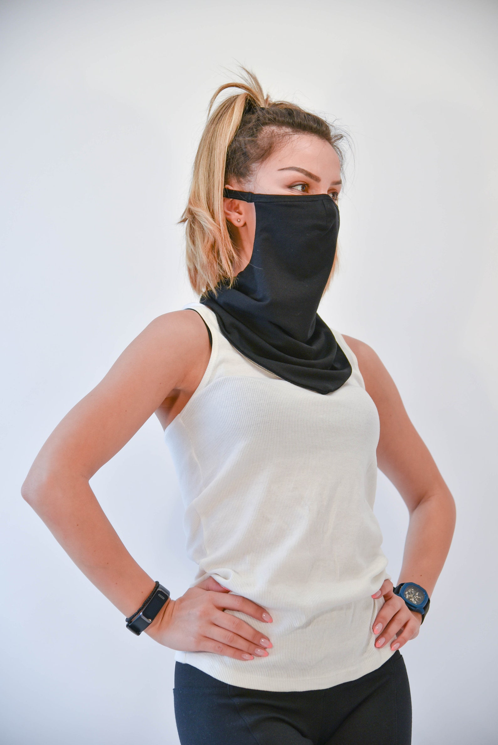 Black Long Face Mask/activity Accessory/washable Mask/reusable Washable ...