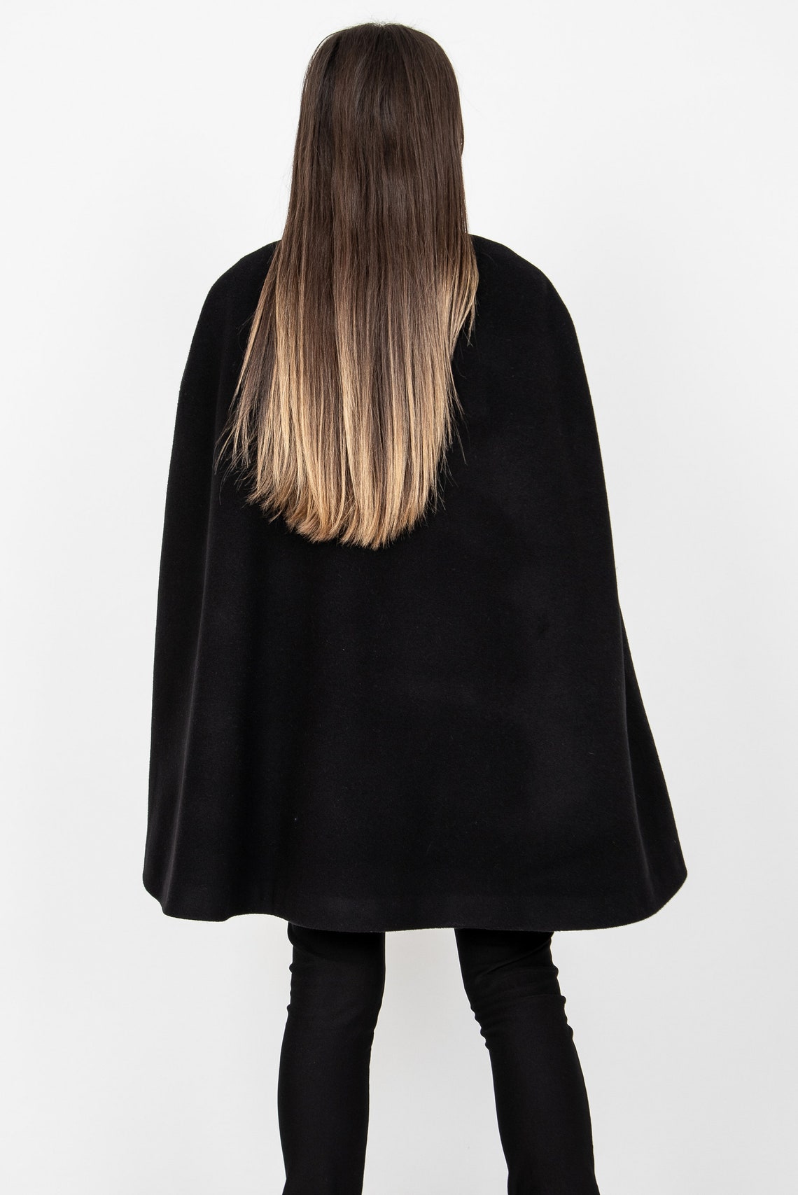 Black Winter Cape Coat/jacket for Women/wool Cape Jacket/fashion Cape ...