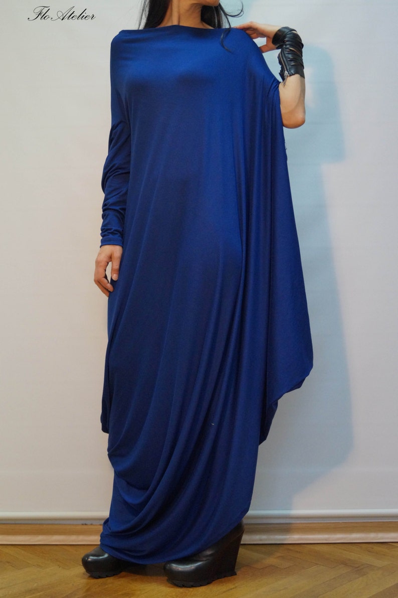 Royal Blue Asymmetrical Tunic/Handmade Long Sleeve | Etsy