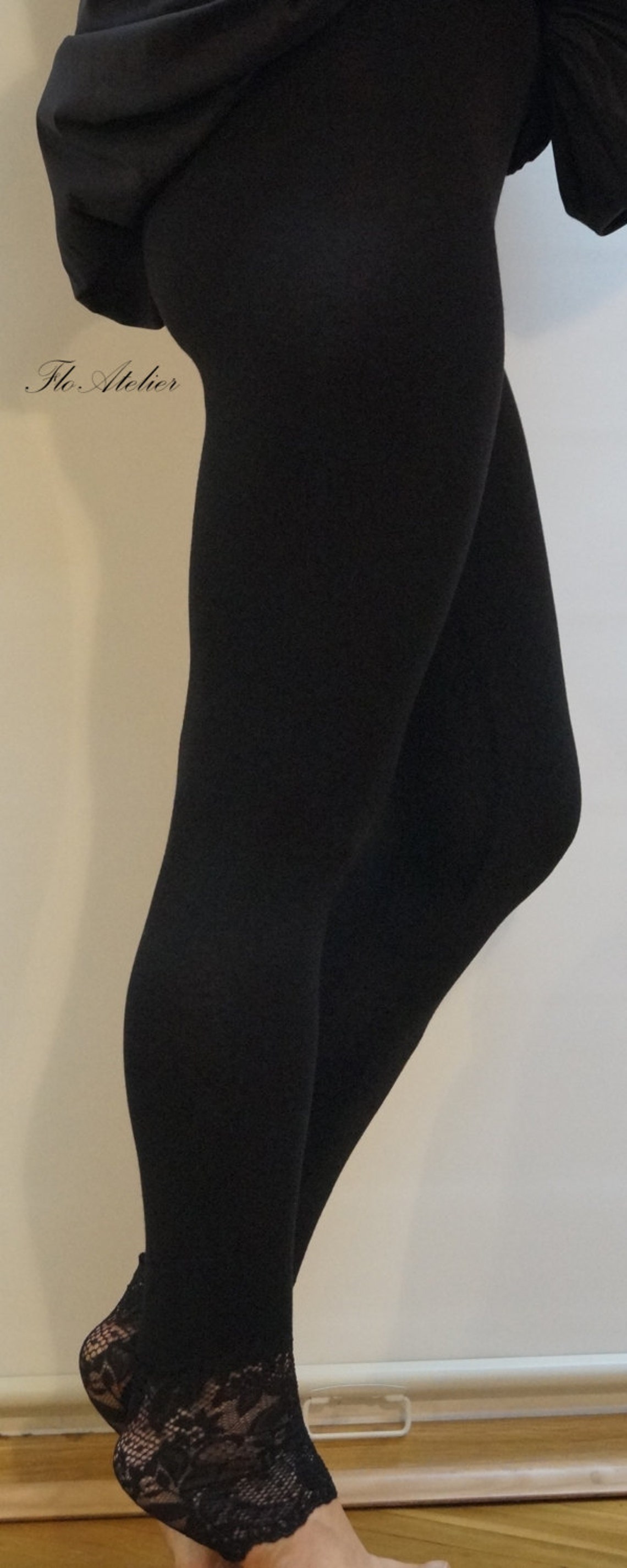 Black Leggings With Lace/black Extra Leggings/leggings for - Etsy