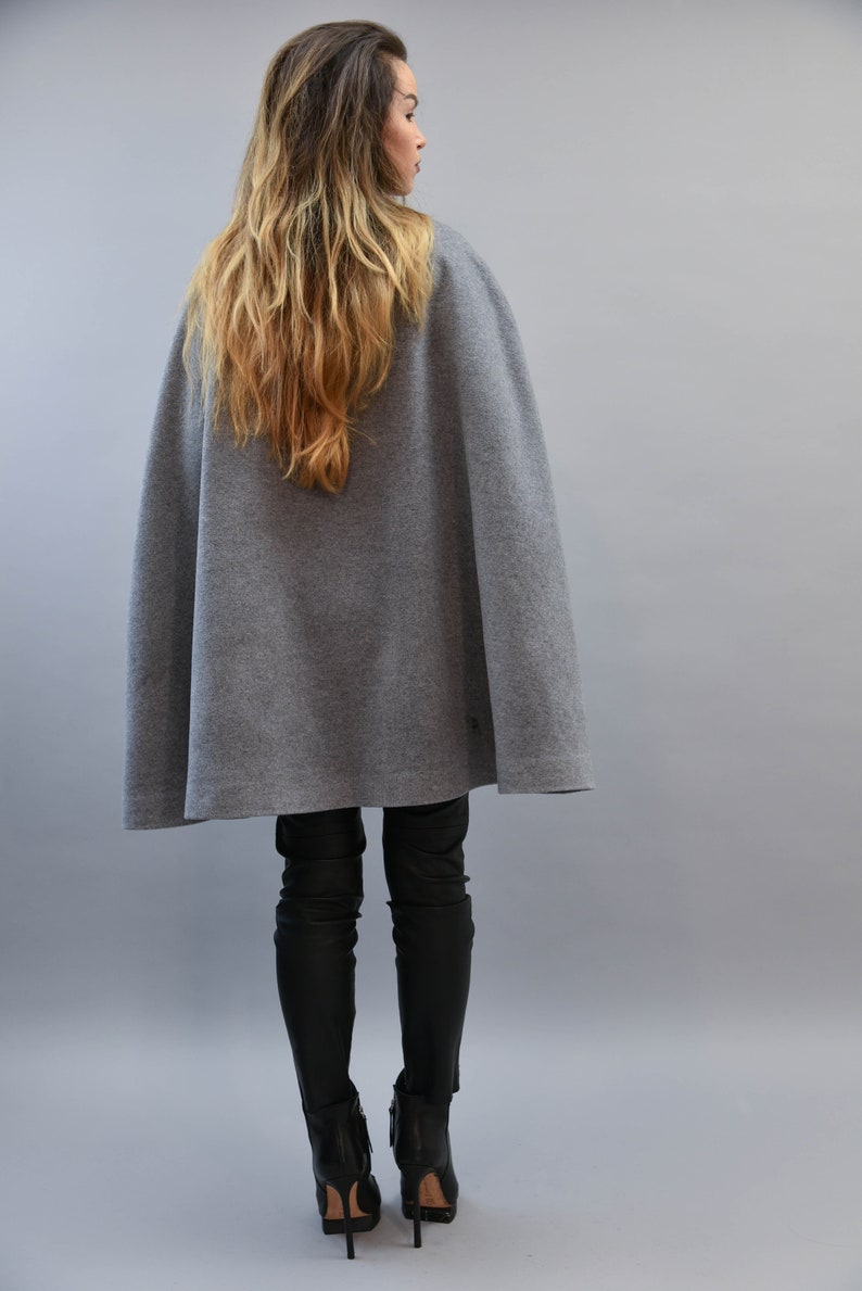 Light Grey Cape/jacket for Women/wool Cape/cape Jacket/fashion - Etsy