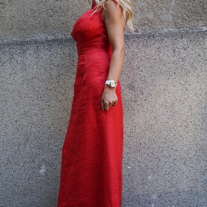 XXL XXXL Dress/summer Dress/red Linen Dress/linen Kaftan/long Handmade ...