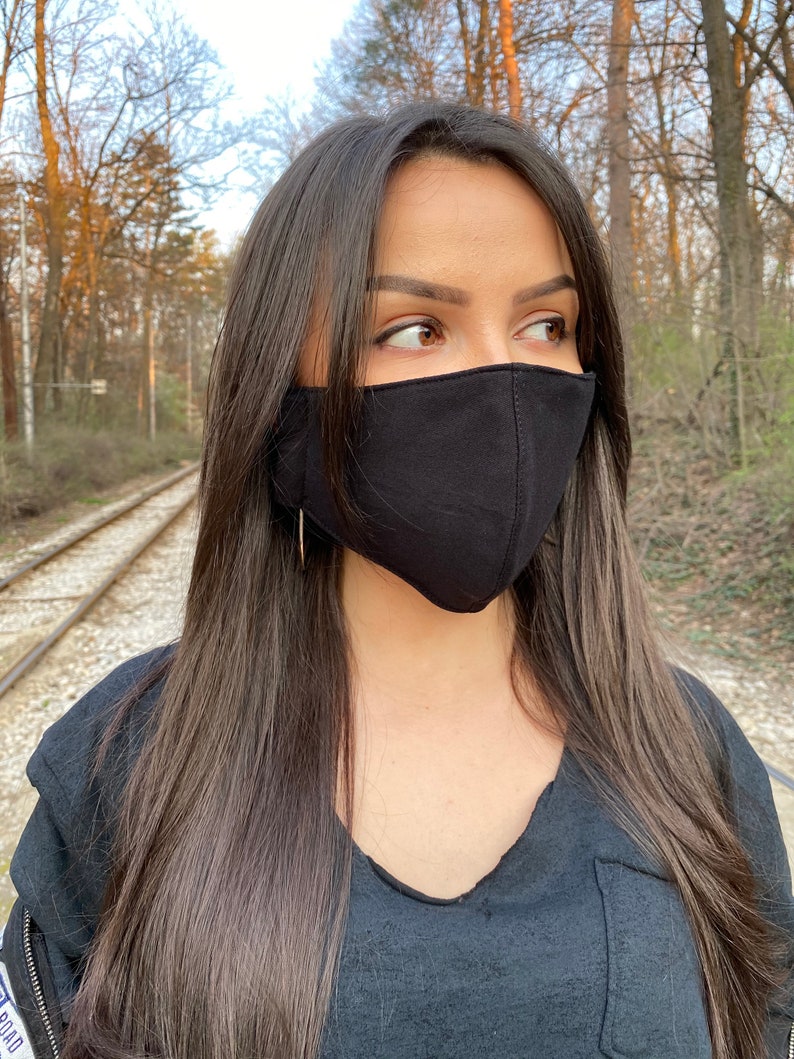 Black Face Mask With Filter/activity Mask/washable - Etsy